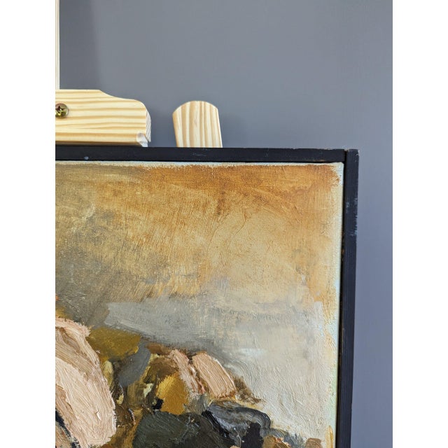 1964 Mid-Century Modern "Seated Trio" Vintage Abstract Figurative Oil ...