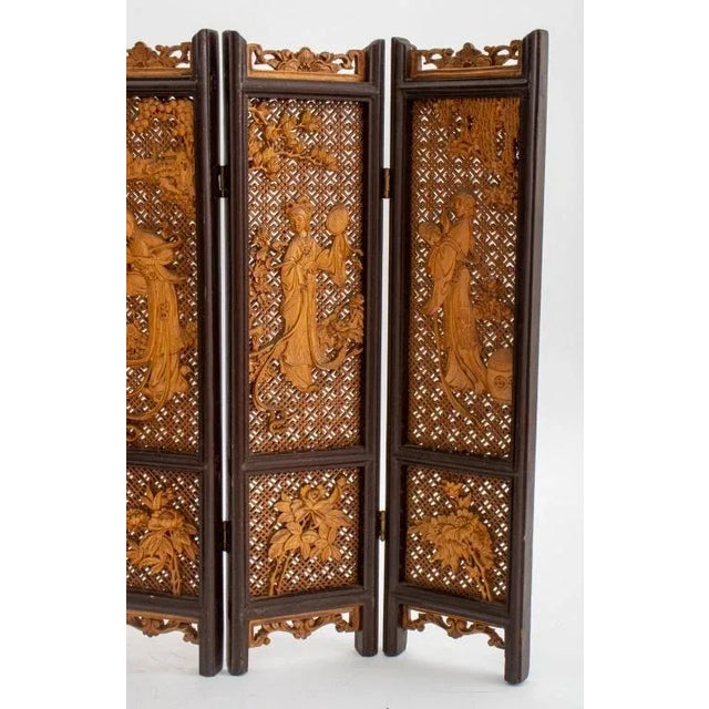 Chinese Six Panel Giltwood Table Screen | Chairish