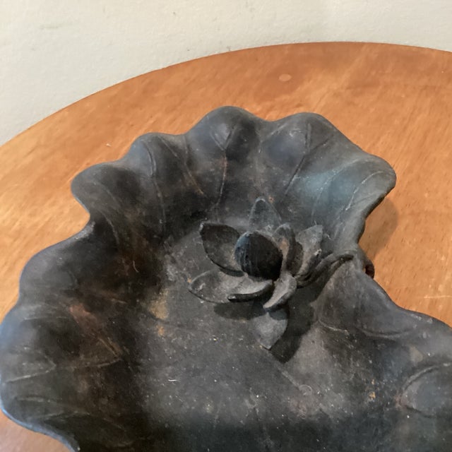 Antique Japanese Meiji Period (1868-1912) Cast Iron Lotus Leaf Bowl ...