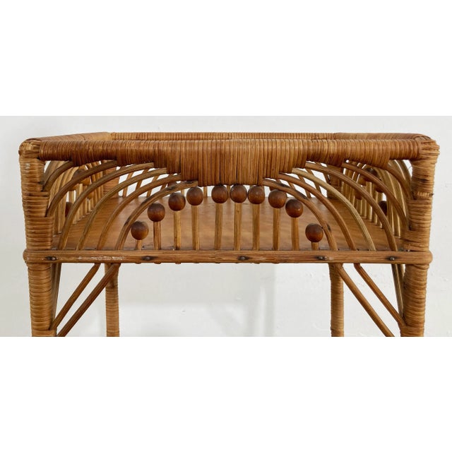 Antique Victorian Stick and Ball Wood Sewing Table | Chairish