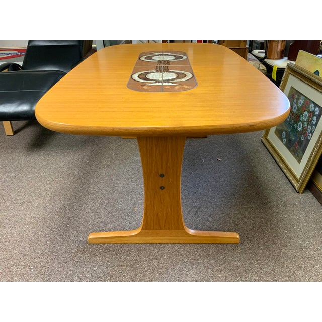 1970s Mid Century Danish Teak Tile Inlay Dining Table by Gangso Mobler | Chairish