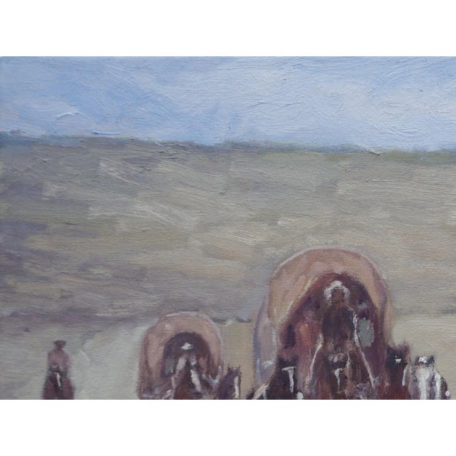 Sean Wu Original Oil Painting of Western Caravan | Chairish