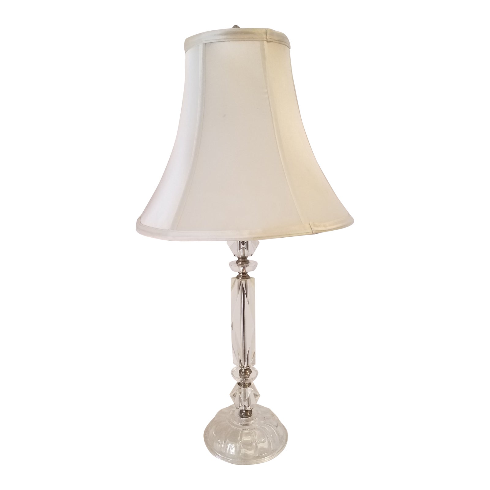 May Sheng Contemporary Lucite Lamp Diamond Cut Obelisk Style | Chairish