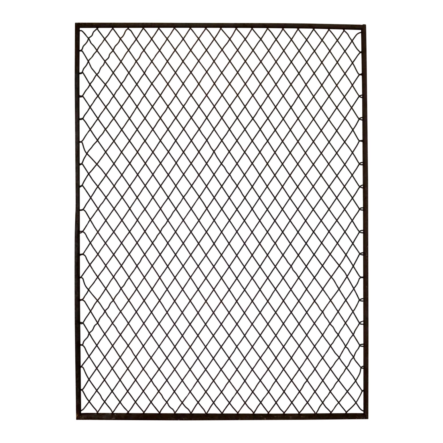 Antique Primitive Industrial Woven Wire Window Security Guard | Chairish