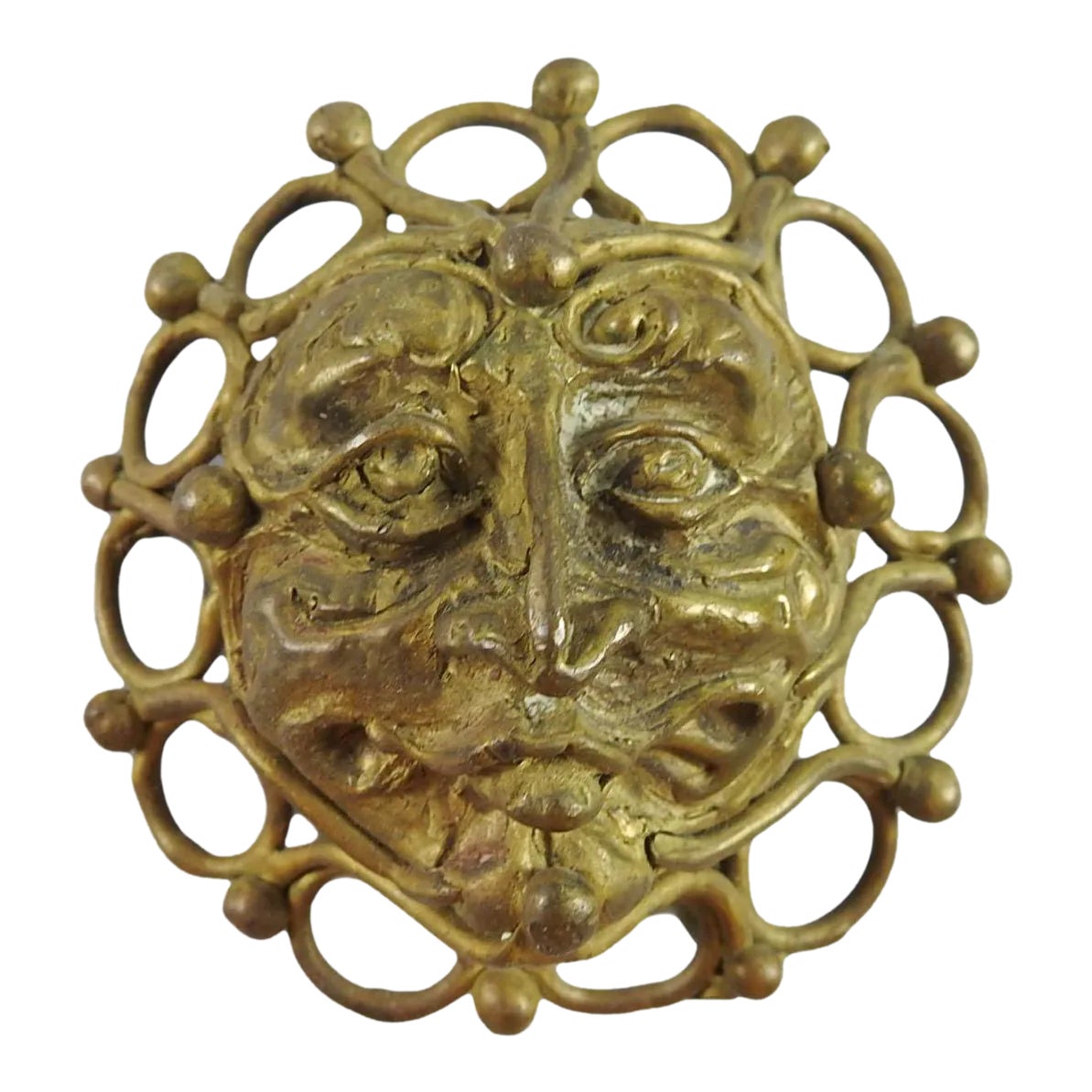 Cast Brass Handmade Jester Belt Buckle Artist Studio | Chairish