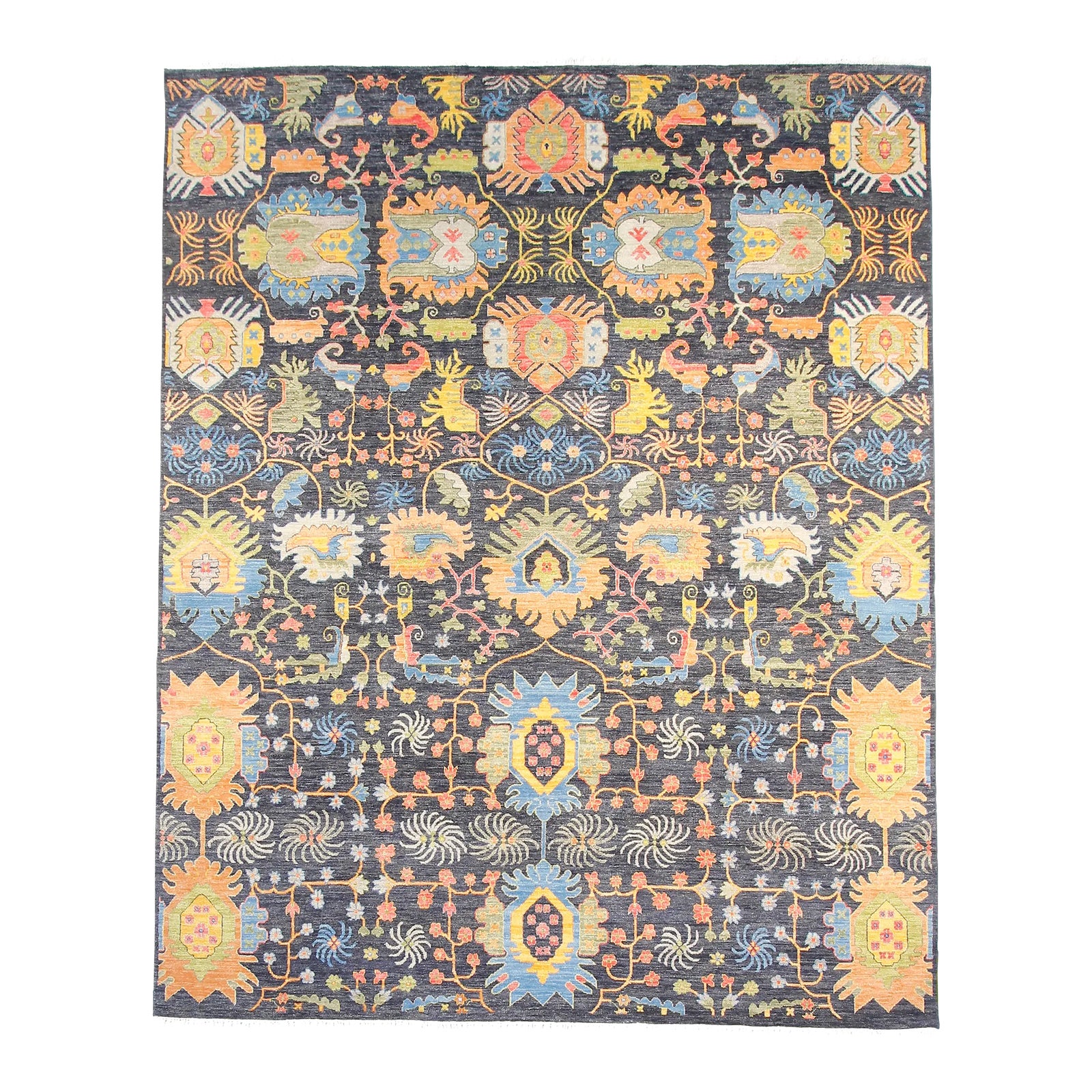Liam Hand Knotted Wool Rug, Blue - 8' x 10' | Chairish
