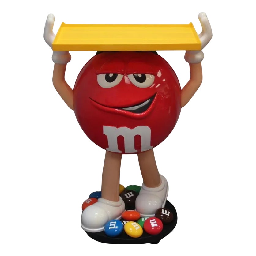 Plastic M&M Candy Company Mascot in Stand, 1990s | Chairish
