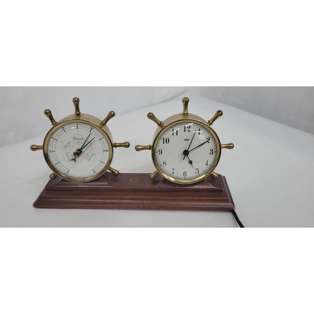 Vintage 1950s Swift Anderson Humidity Temperature Barometer Brass Ships ...