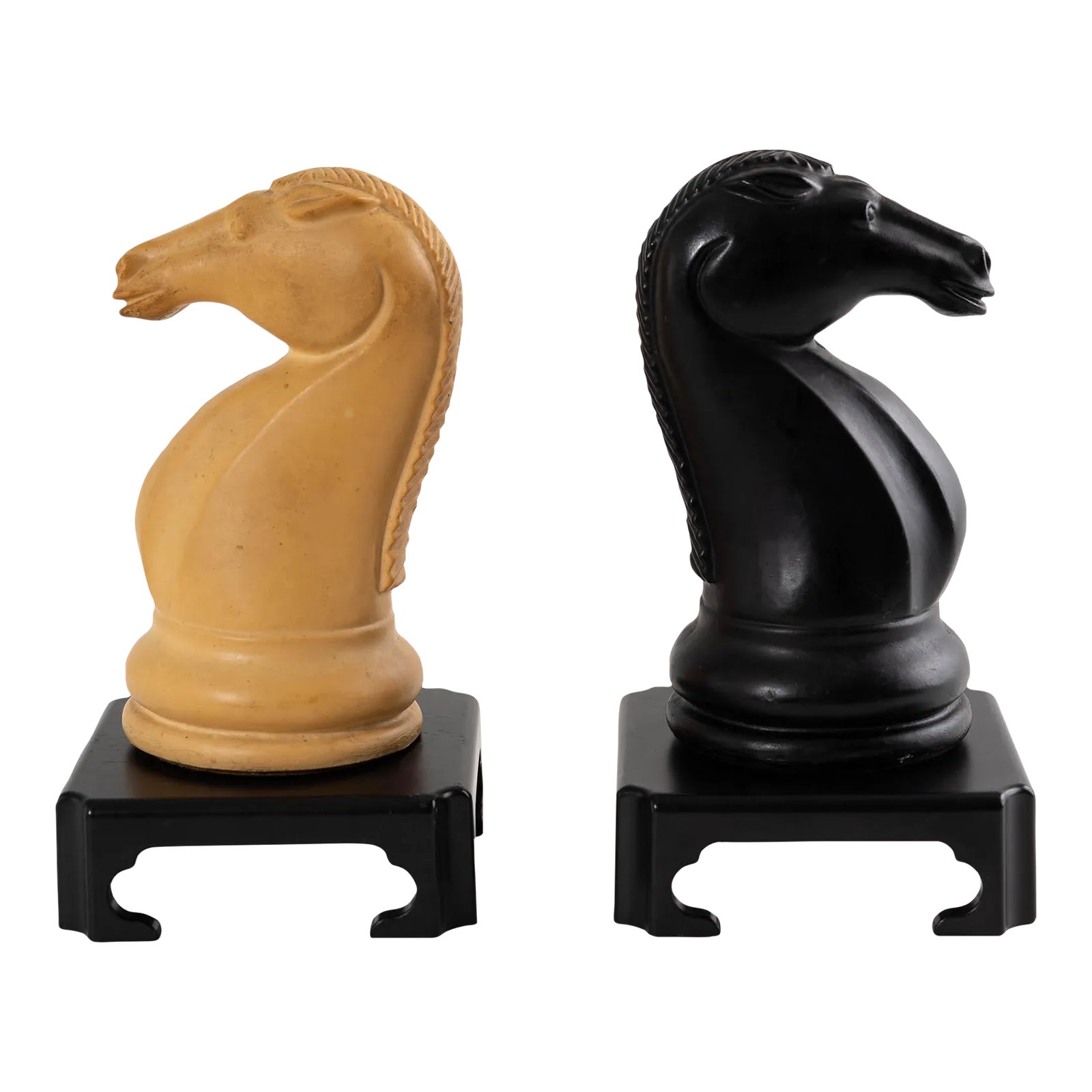 Vintage Oversized Knight Chess Pieces - a Pair | Chairish