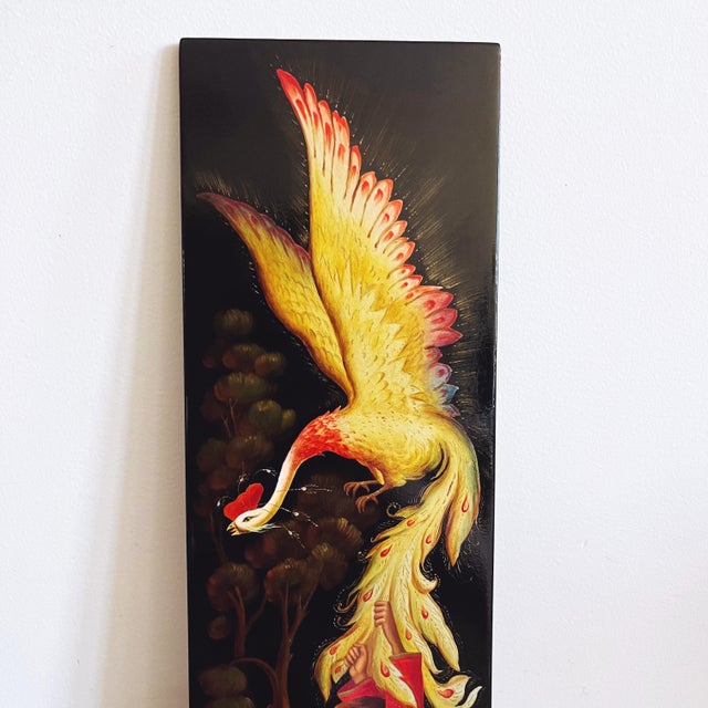 Vintage Ivan and the Firebird Lacquerware Painted Panel | Chairish