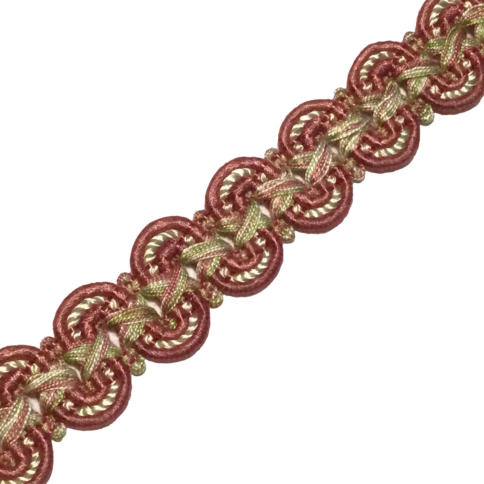 1980s Rose, Green and Off-White Braid From Italy | Chairish