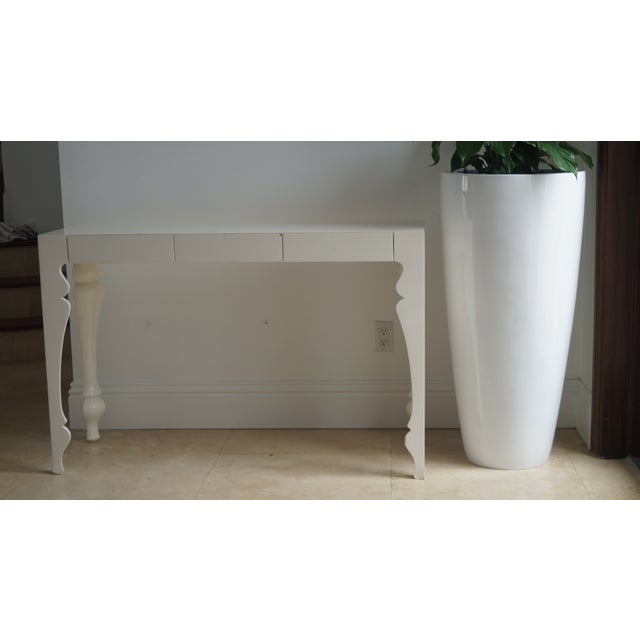Reeves Design Ivory Wood Console Table | Chairish