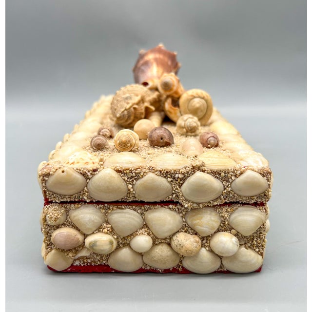 Vintage Nautical Seashell Encrusted Shell Box | Chairish