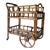 Vintage Bamboo Rattan Rolling Cart With Removable Tray | Chairish