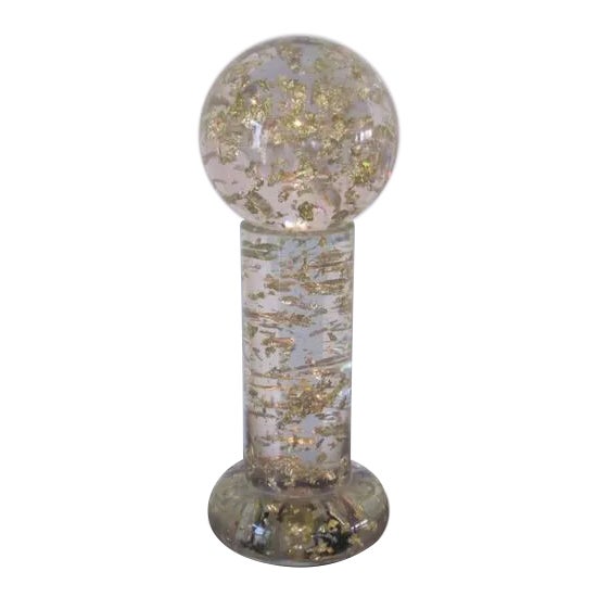 Jaru Lucite and 24-Karat Gold Leaf Sculpture - 2 Pieces | Chairish