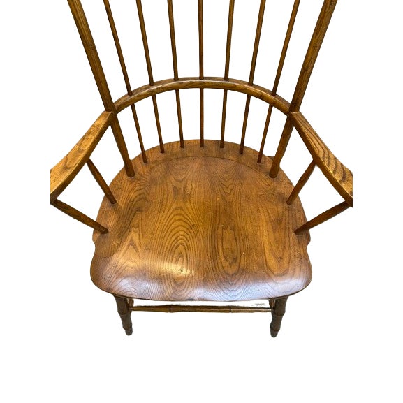 1960s Natural Wood Vintage High Back Windsor Chair | Chairish