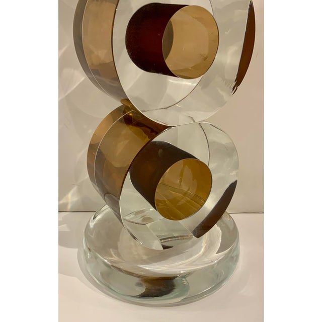 Italian Modern Glass Circle Art Glass Sculpture | Chairish