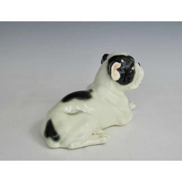 Mid 20th Century Art Deco Porcelain French Bulldog Sculpture | Chairish