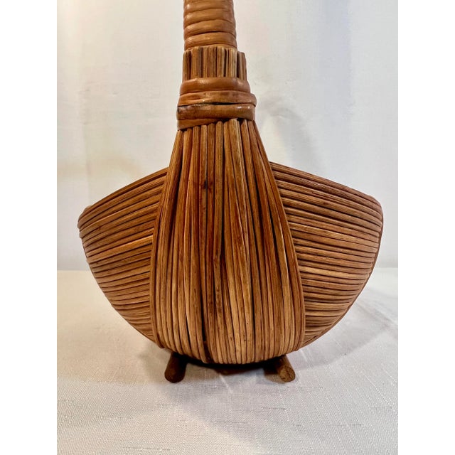 Vintage Late 20th Century BoHo Chic Handmade Bamboo and Rattan Boat ...