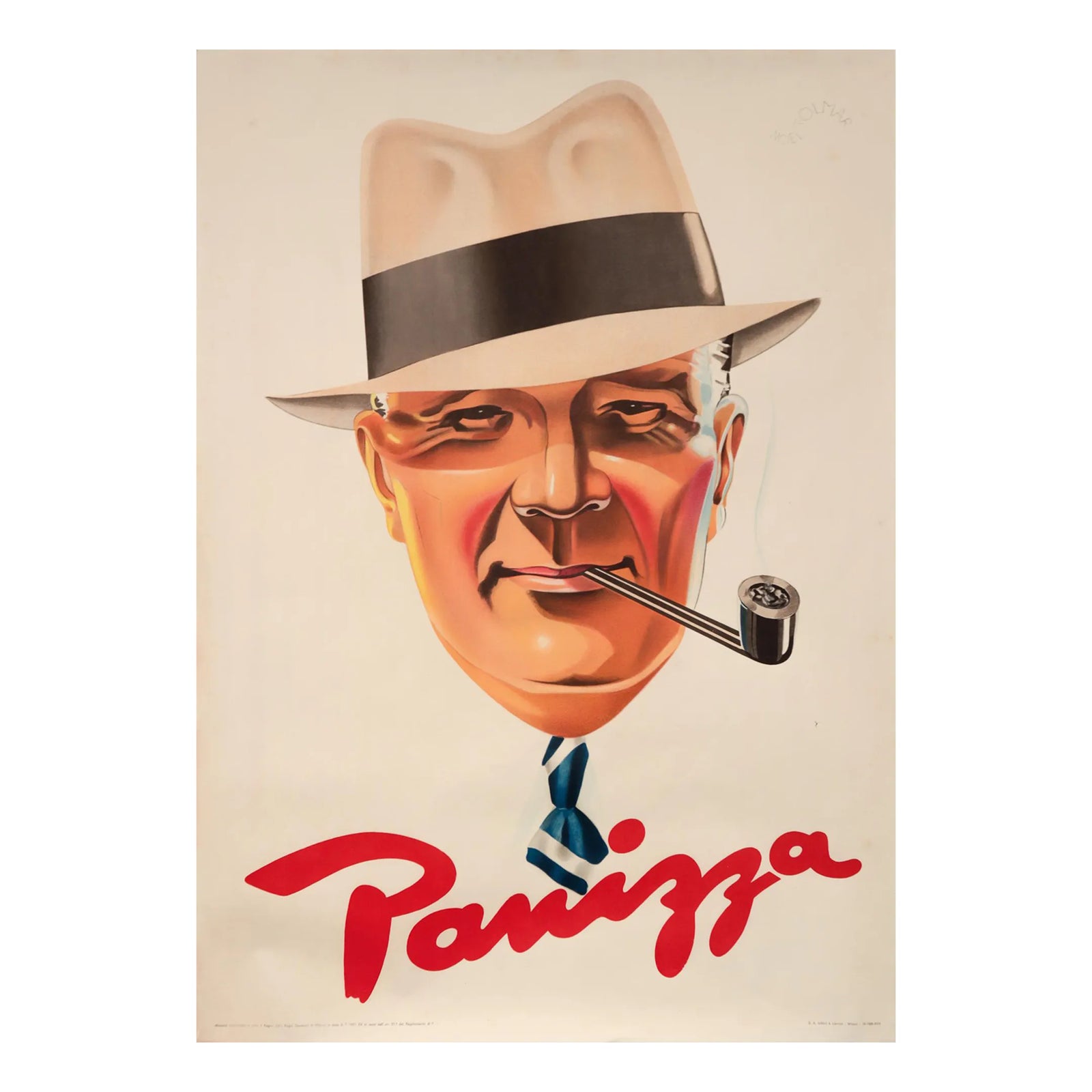1938 Italian Haberdashery Poster, Canelli Panizza: Noel Tolmar Hat ...