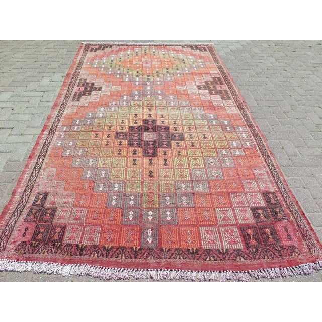 Mid 20th Century 60s Classical Turkish Handmade Jejim Kilim Area Rugs ...