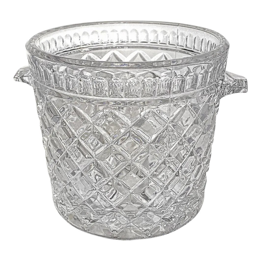 Vintage Regency Crystal Glass Ice Bucket Diamond Pattern | Chairish