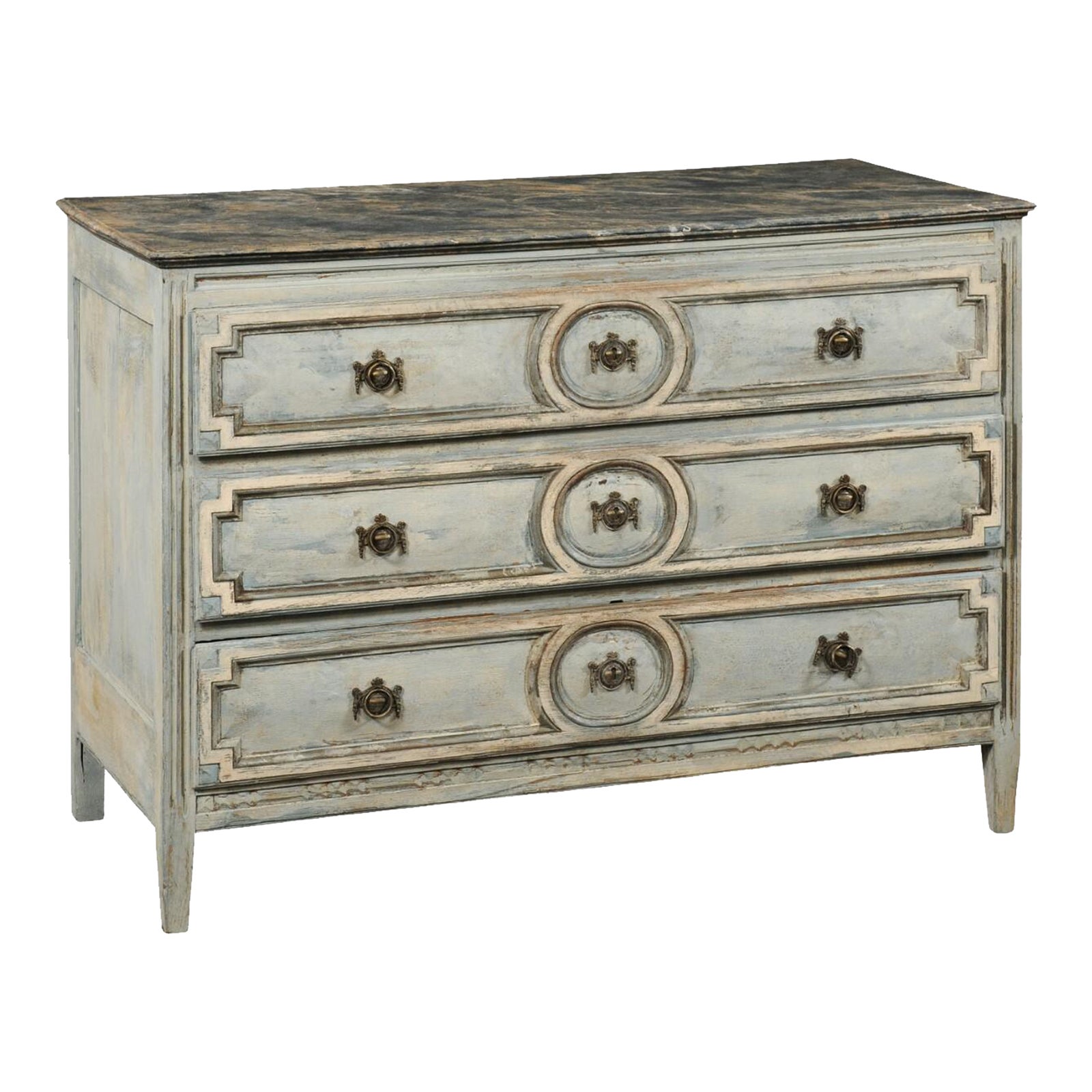 18th C French Carved & Painted Wood Commode | Chairish