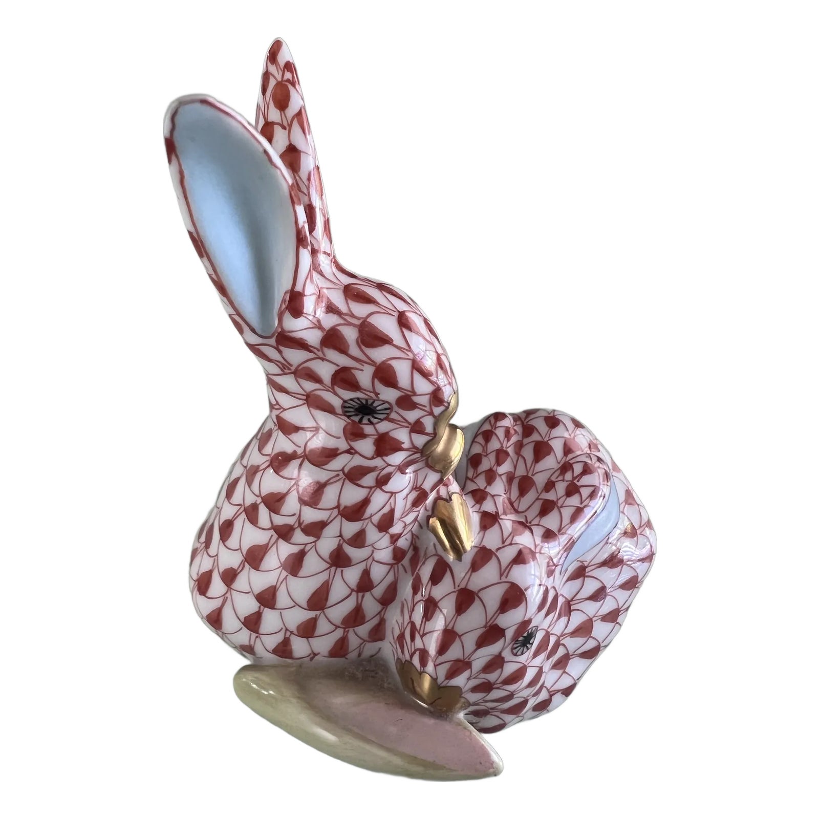 Herend Rabbits With Corn Figurine | Chairish