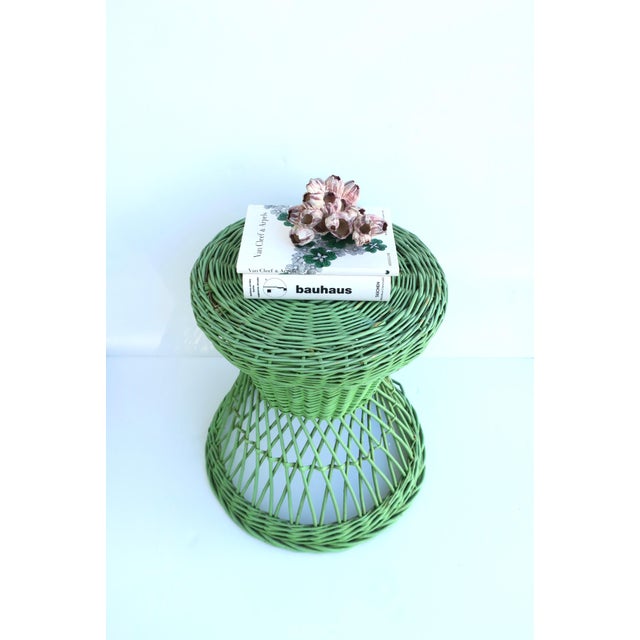 Wicker Stool or Drinks Table | Chairish