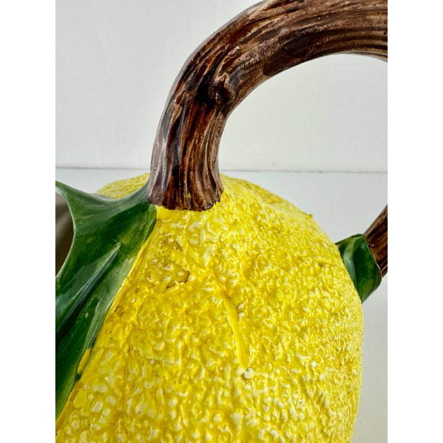 Vintage Mid Century Italian Hand Painted Lemon Pitcher | Chairish