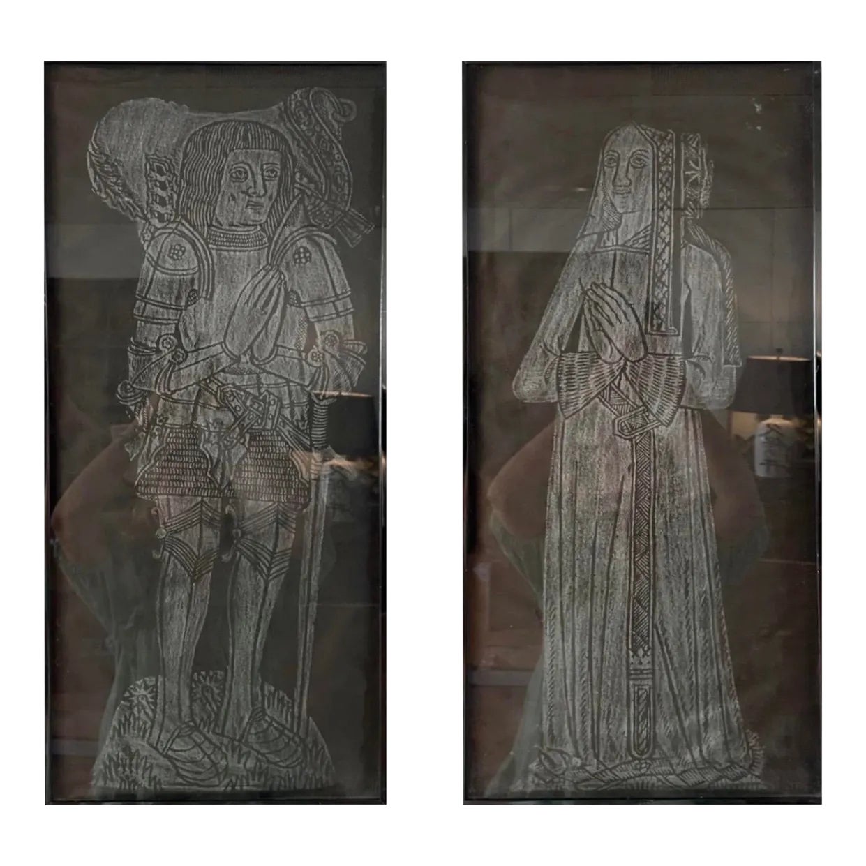 Set of 2 English Brass Rubbings | Chairish