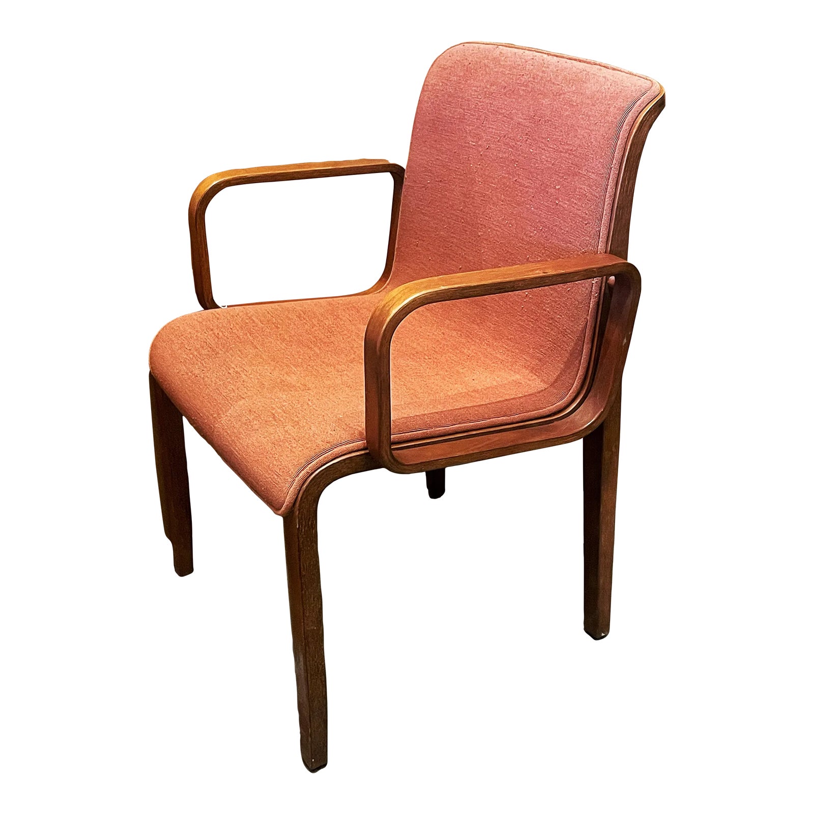 1970s Walnut Knoll by Bill Stephens Arm Chair | Chairish
