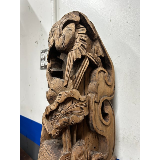 Antique Chinese Carved Corbels Custom Mounted on Steel Bases - a Pair ...