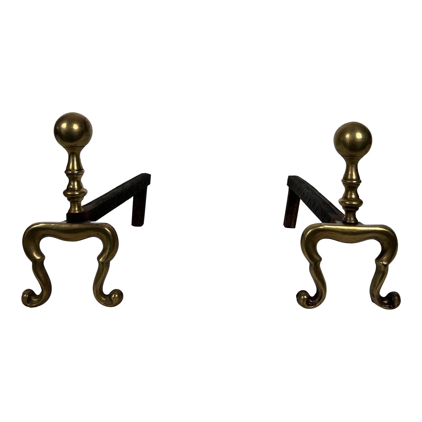 1920s Bronze Andirons - a Pair | Chairish