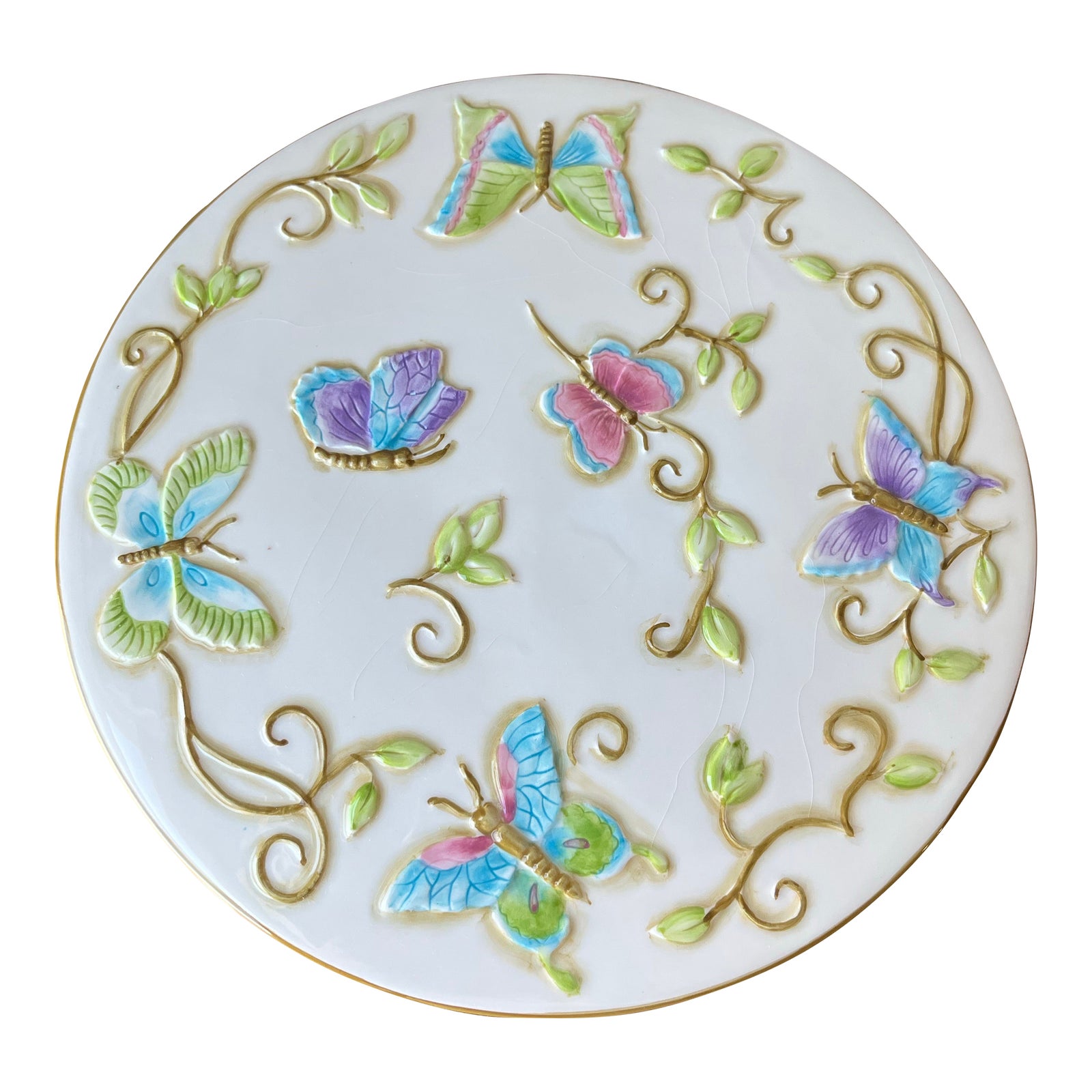 1980s Wedgwood Franciscan Pottery Primavera 12" Cake Plate/Server ...