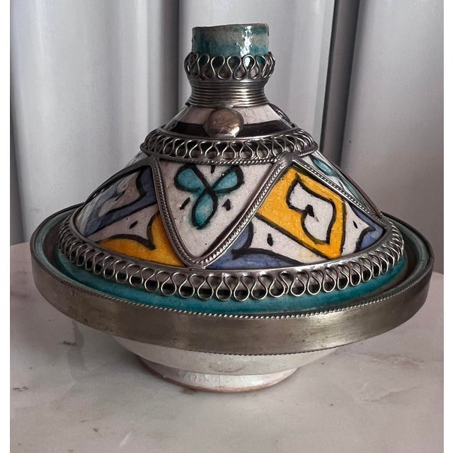 1990s Mini Moroccan Tagine With Nickel Silver Details Made in Morocco ...