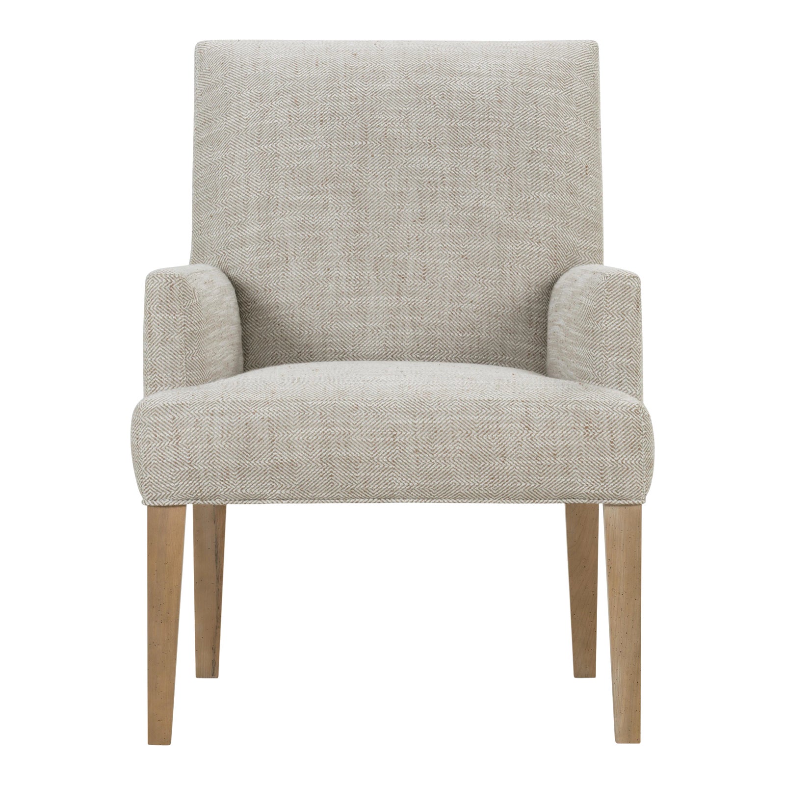 Atticus Dining Arm Chair, Oatmeal Linen | Chairish