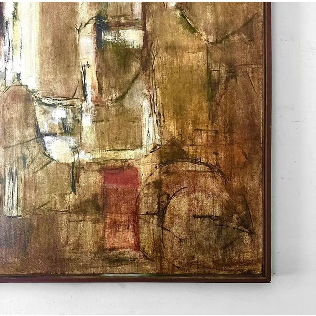 Mid Century Abstract Expressionist Oil on Canvas Painting by George ...