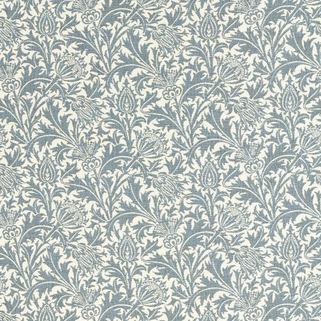 Morris & Co. Thistle Weave Fabric in River Wandle | Chairish