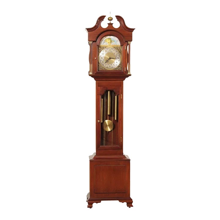 Colonial of Zeeland Mahogany Grandfather Case Clock | Chairish