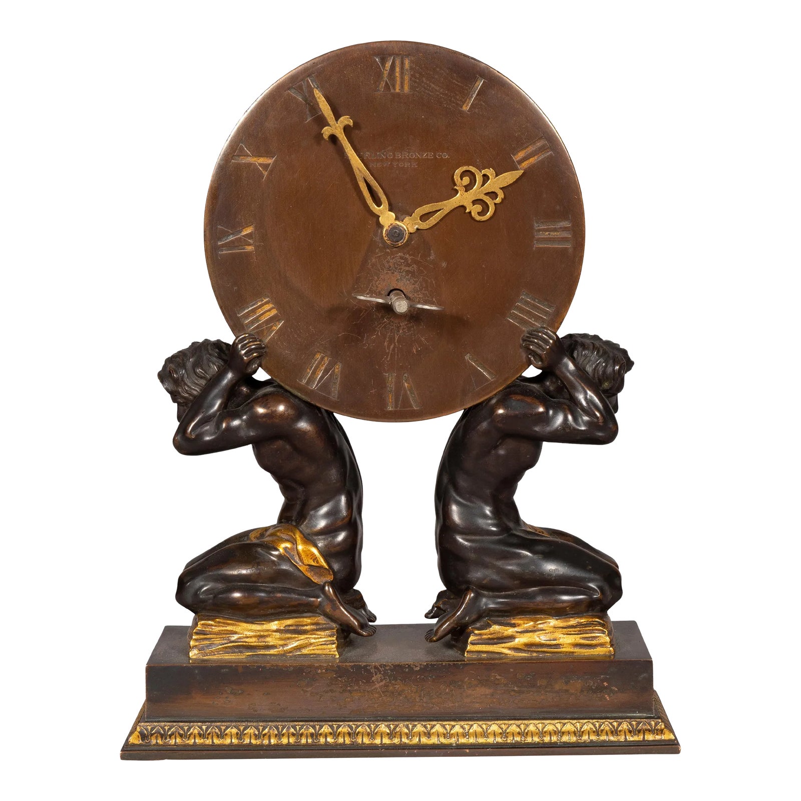 Sterling Bronze Company Mantle Clock | Chairish