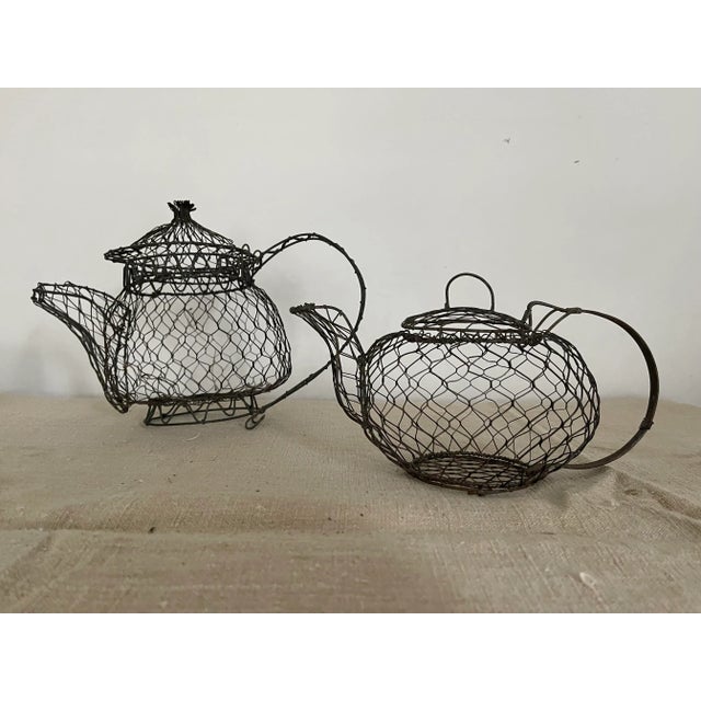Mid 20th Century Collection of Three Handmade Wire Teapot Sculptures ...