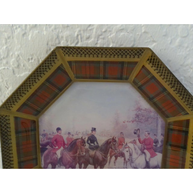 Vintage Durwin Rice Glass Decoupage Equestrian Display Plate | Chairish