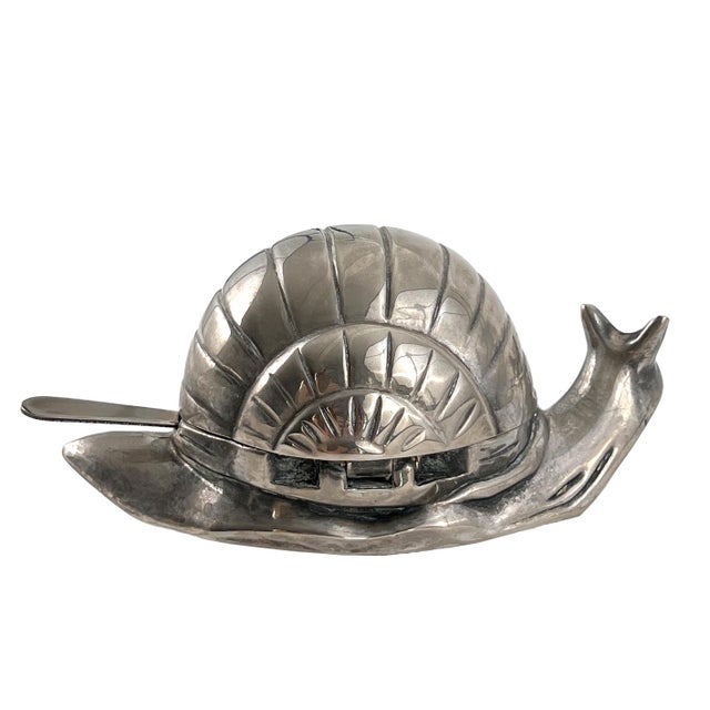 Vintage 1960s French Silver-Plated Snail Butter Dish With Glass Insert ...