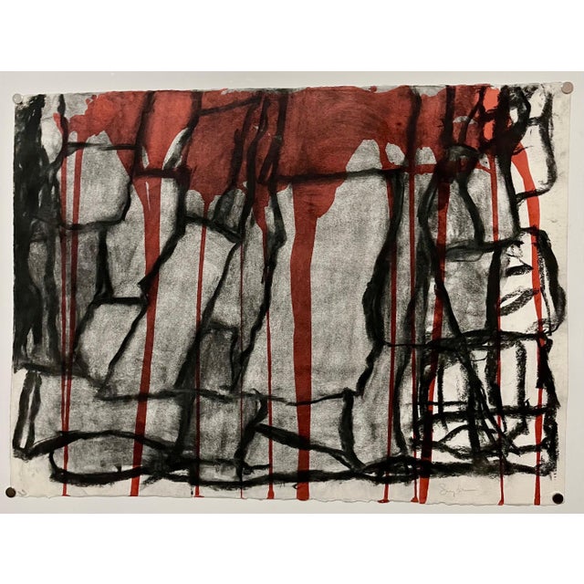 Late 20th Century Bold Graphic Abstract Expressionist Mixed Media ...