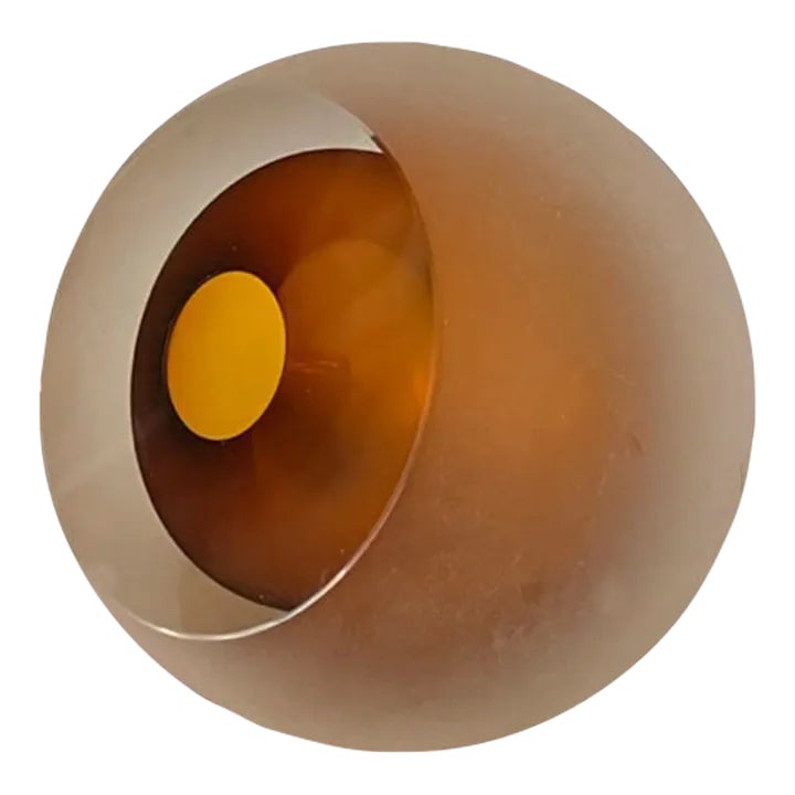 Hand Blown Frosted Glass Ball Paperweight | Chairish