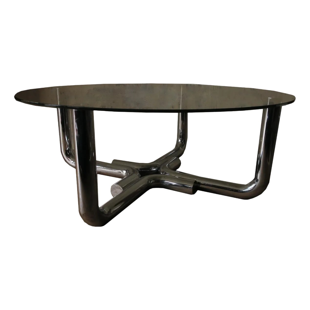 Tubular Steel and Glass Coffee Table, 1960s | Chairish