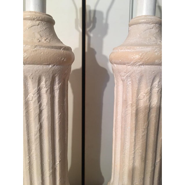 1980s Neoclassical Doric Column Pillar Roman Greek Plaster Lamps - a ...