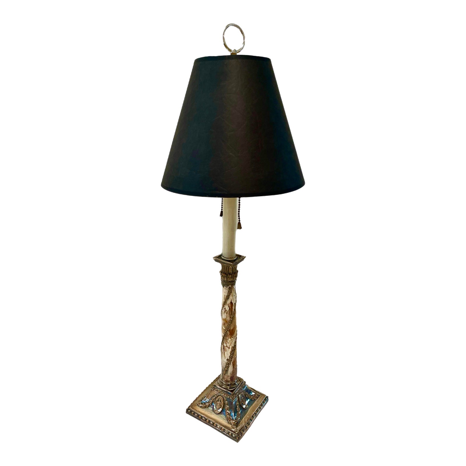 19th C. English Sheffield Silver Plate Candlestick Table Lamp | Chairish