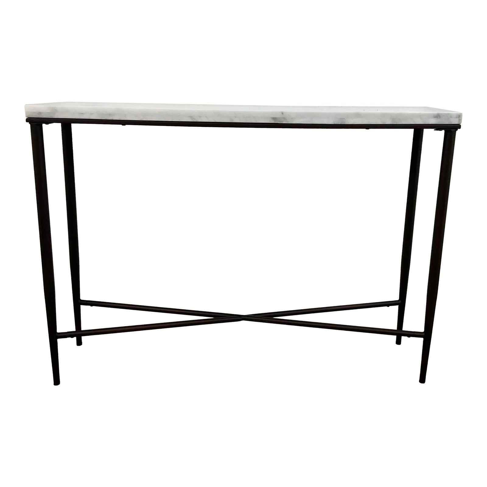 Contemporary Carrara Marble Console Table | Chairish